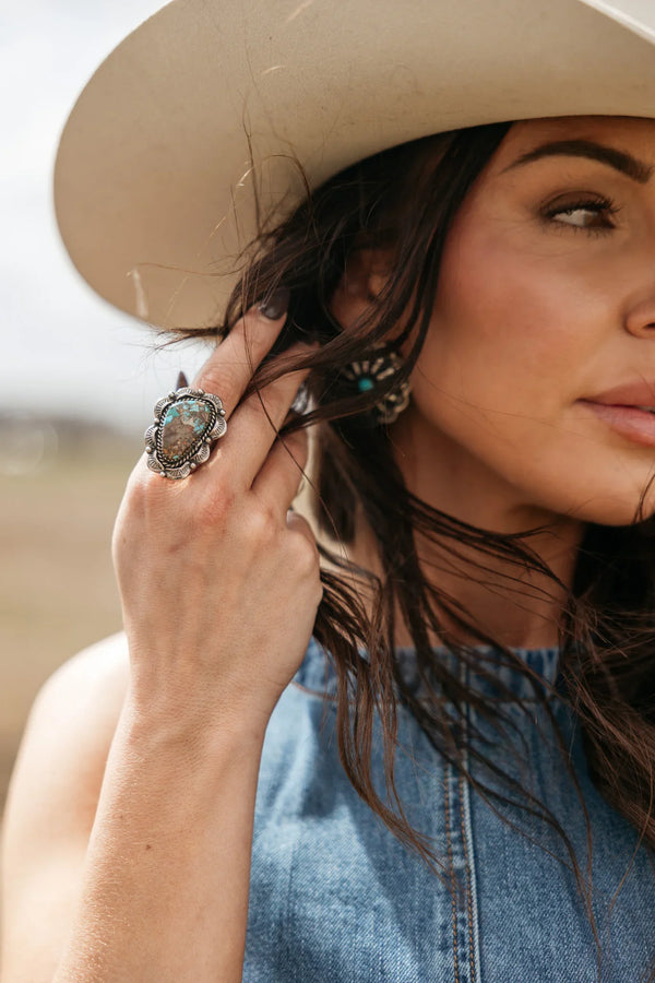 The Natural Royston Turquoise Adjustable Ring – The Wild J